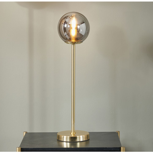 Pacific Lifestyle Limited - Arabella Smoked Glass Orb and Gold Metal Table Lamp