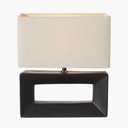 Pacific Lifestyle Limited - Block Black Ceramic Rectangular Table Lamp