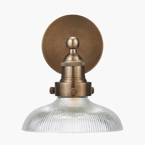 Pacific Lifestyle Limited - Bowery Ribbed Glass with Antique Brass Fitting Wall Light
