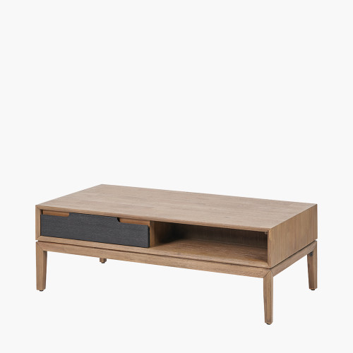 Pacific Lifestyle Limited - Gio Black and Natural Acacia Wood 2 Drawer ...
