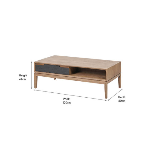 Pacific Lifestyle Limited - Gio Black and Natural Acacia Wood 2 Drawer ...