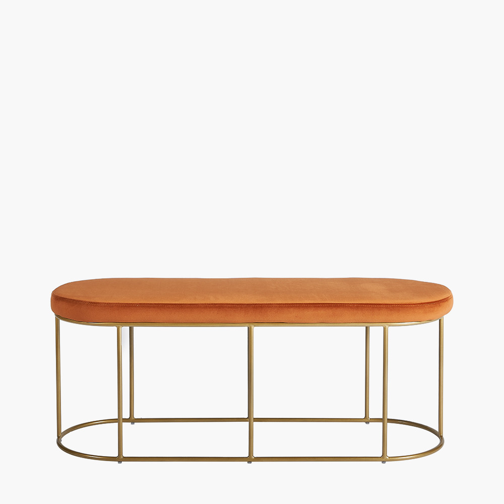 Pacific Lifestyle Limited Nino Black Velvet and Gold Metal Bench