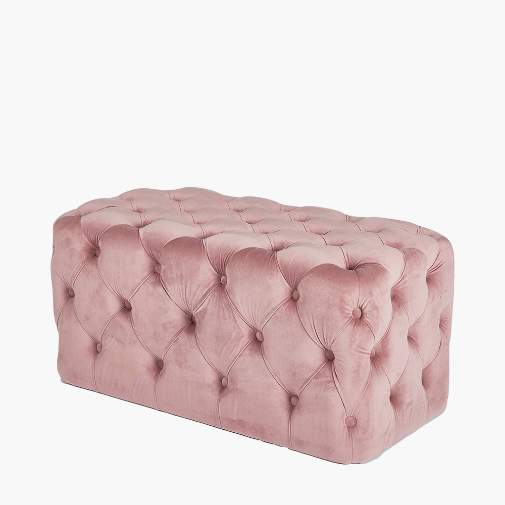 Pacific Lifestyle Limited Seraphina Blush Pink Velvet Buttoned