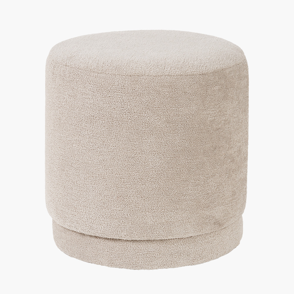 Pacific Lifestyle Limited - Sassari Taupe Teddy Fabric Cylinder Pouffe