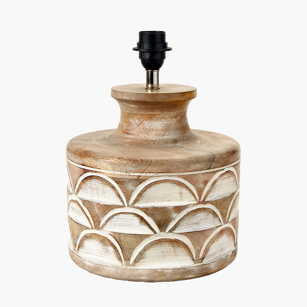 Pacific Lifestyle Limited - Kingsbury White Wash Large Carved Wood ...