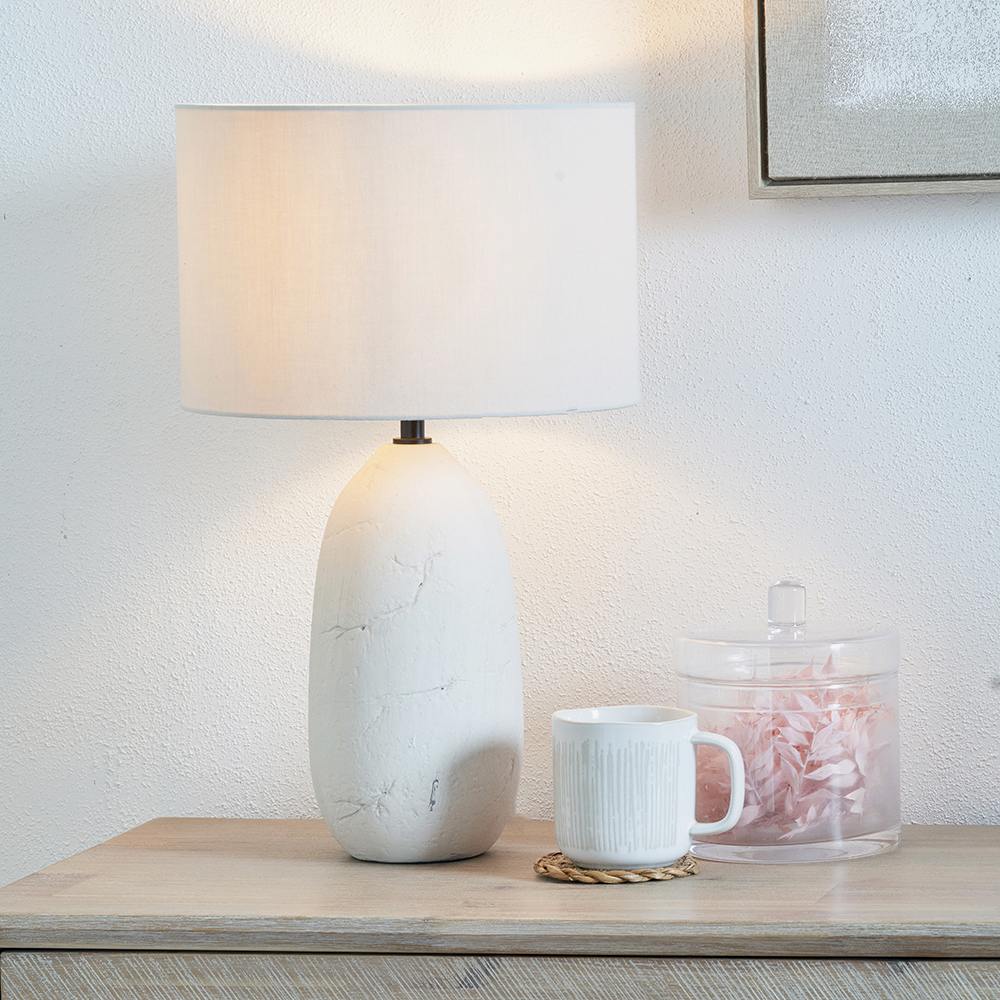 Pacific Lifestyle Limited - Erika White Vintage Textured Ceramic Table Lamp