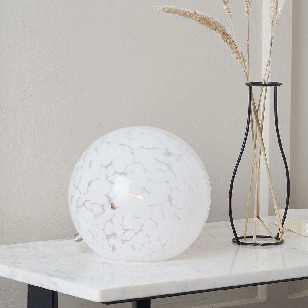 Pacific Lifestyle Limited - Aurora Speckled White Glass Spherical Table ...