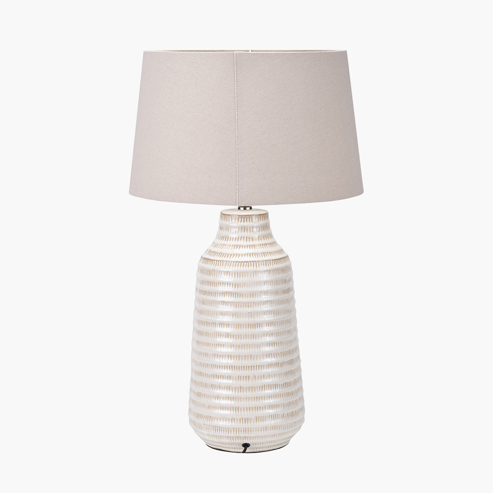 Pacific Lifestyle Limited - Nya Warm White Scratch Effect Ceramic Table ...