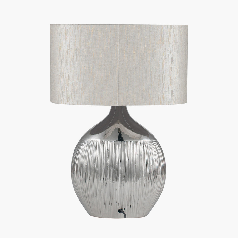 Pacific Lifestyle Limited - Gemini Silver Etched Ceramic Table Lamp