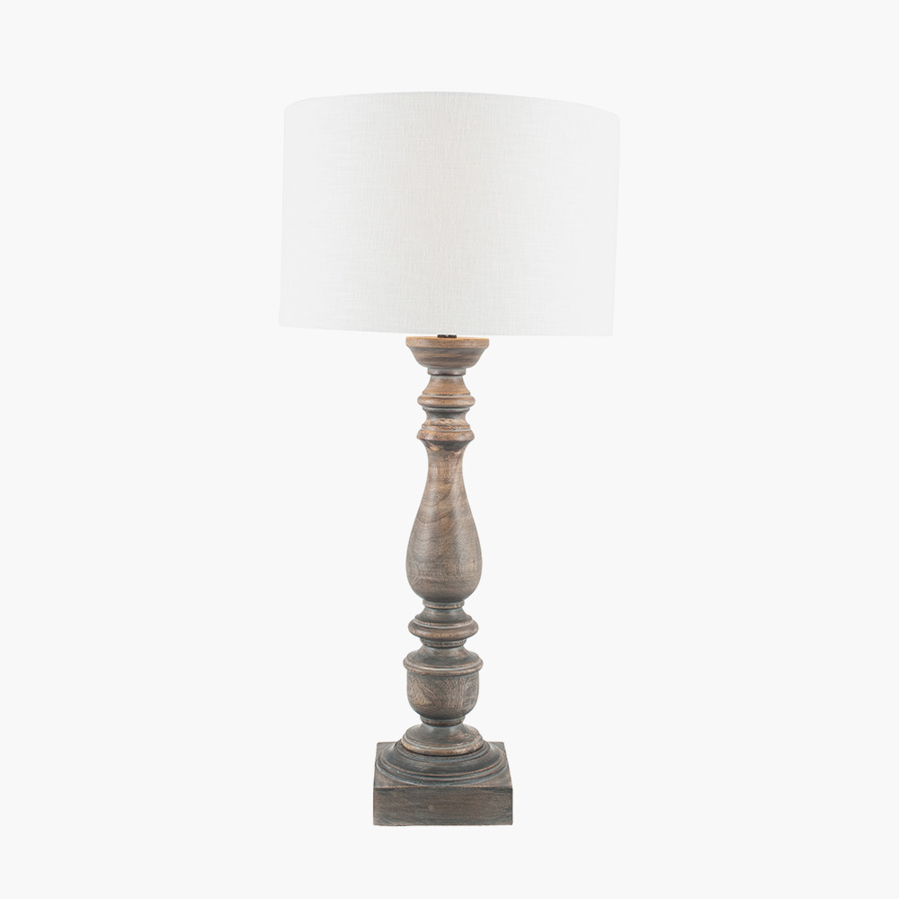 Pacific Lifestyle Limited - Alia Grey Wash Turned Mango Wood Table Lamp ...