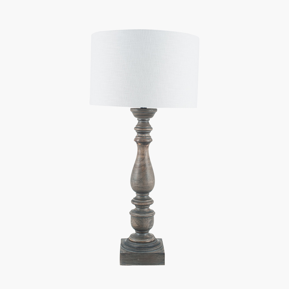 Pacific Lifestyle Limited - Alia Grey Wash Turned Mango Wood Table Lamp ...