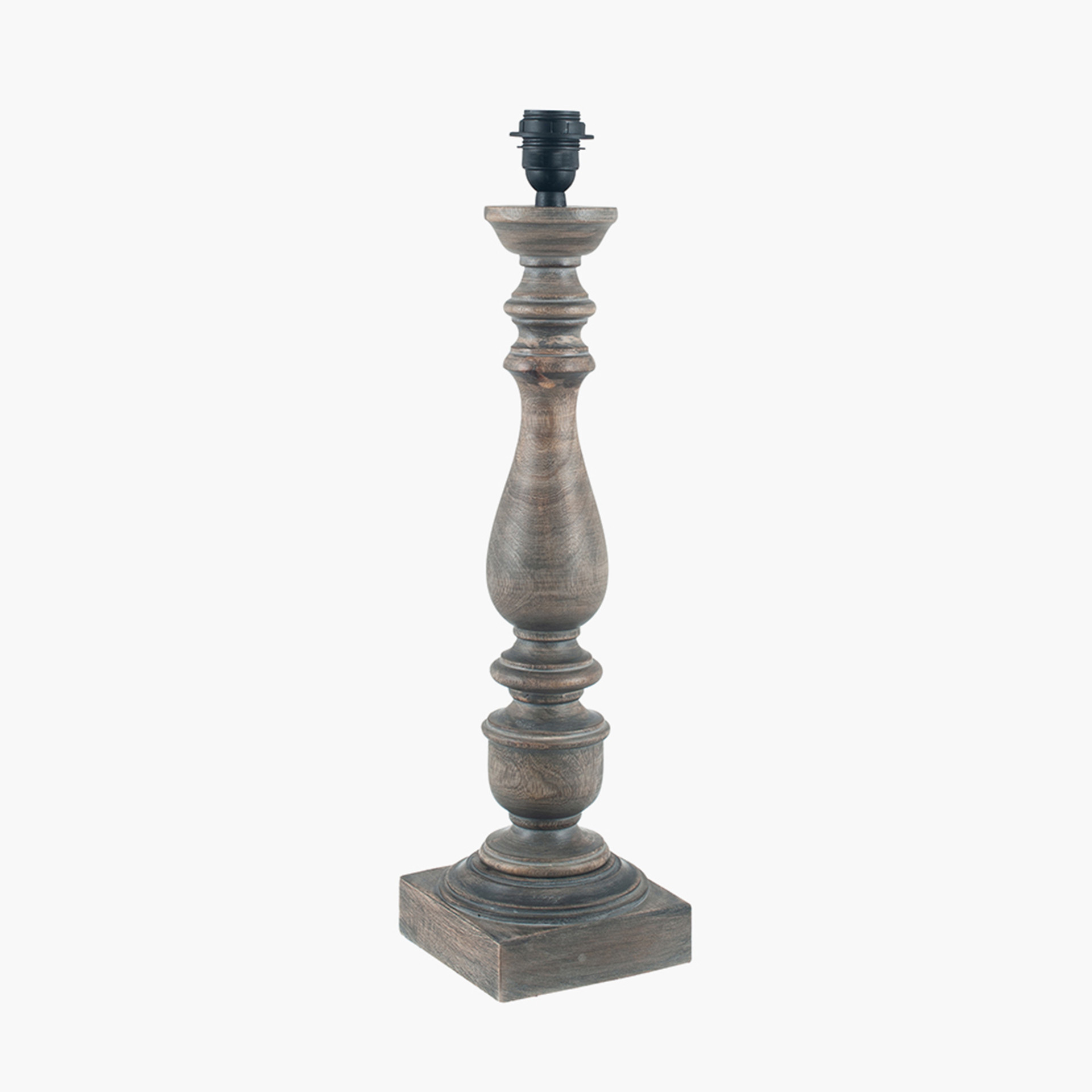 Pacific Lifestyle Limited - Alia Grey Wash Turned Mango Wood Table Lamp ...