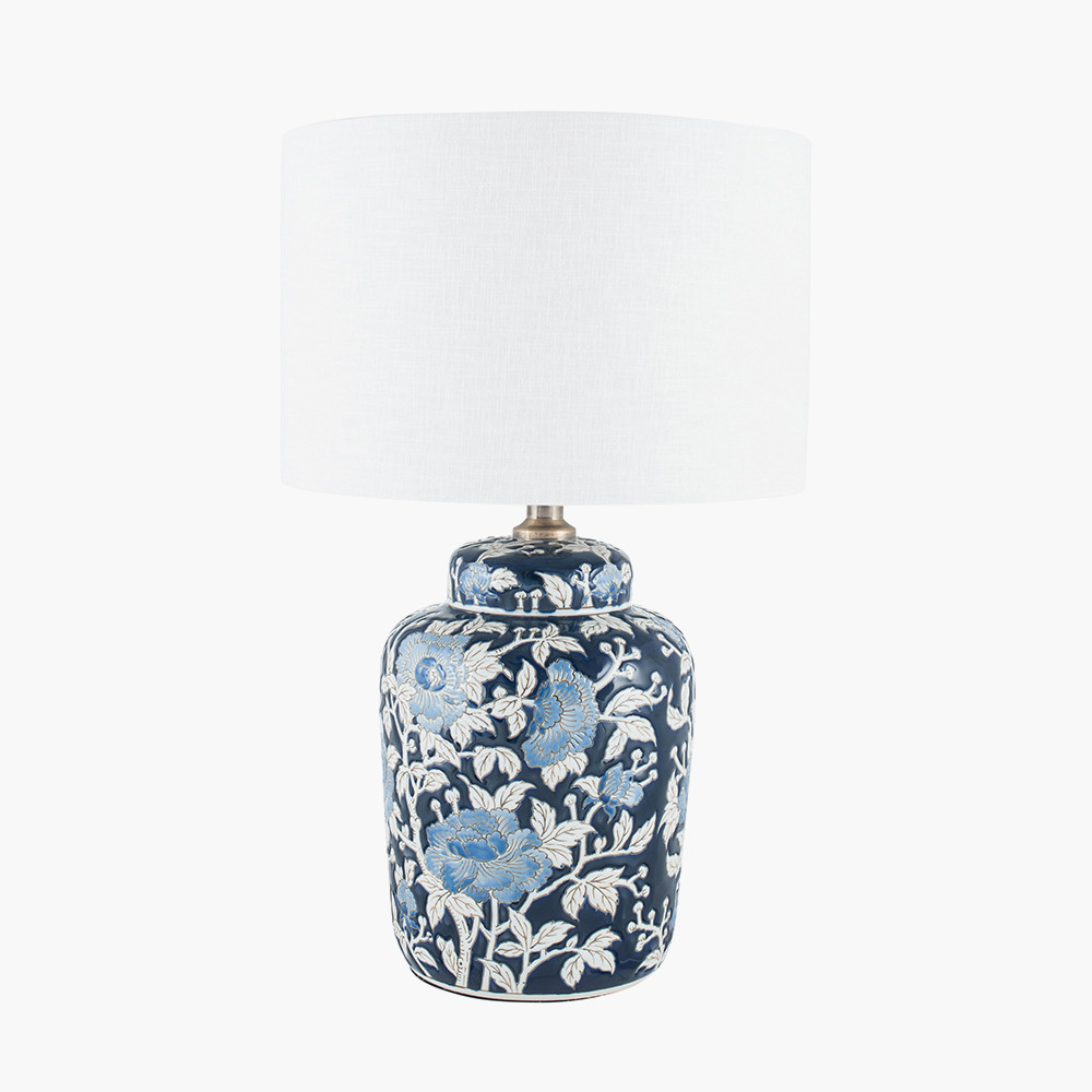 Pacific Lifestyle Limited - Fleur Blue Floral Ceramic Table Lamp with ...