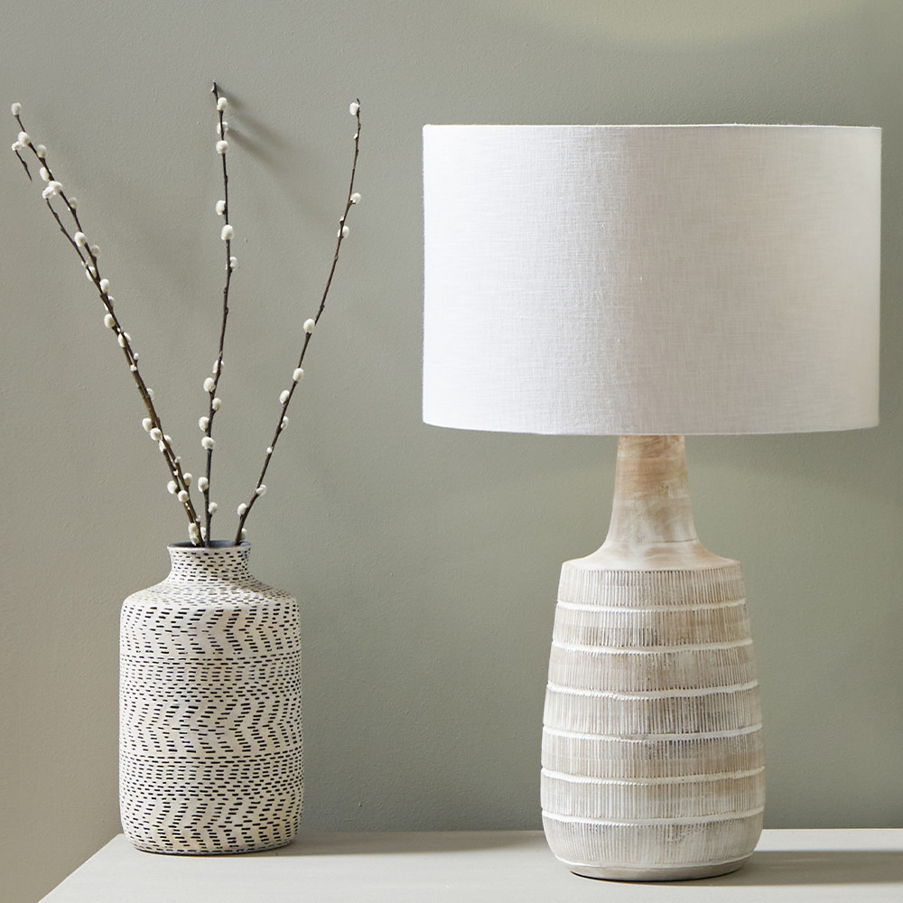 Pacific Lifestyle Limited - Dambula White Wash Wood Textured Tall Neck ...