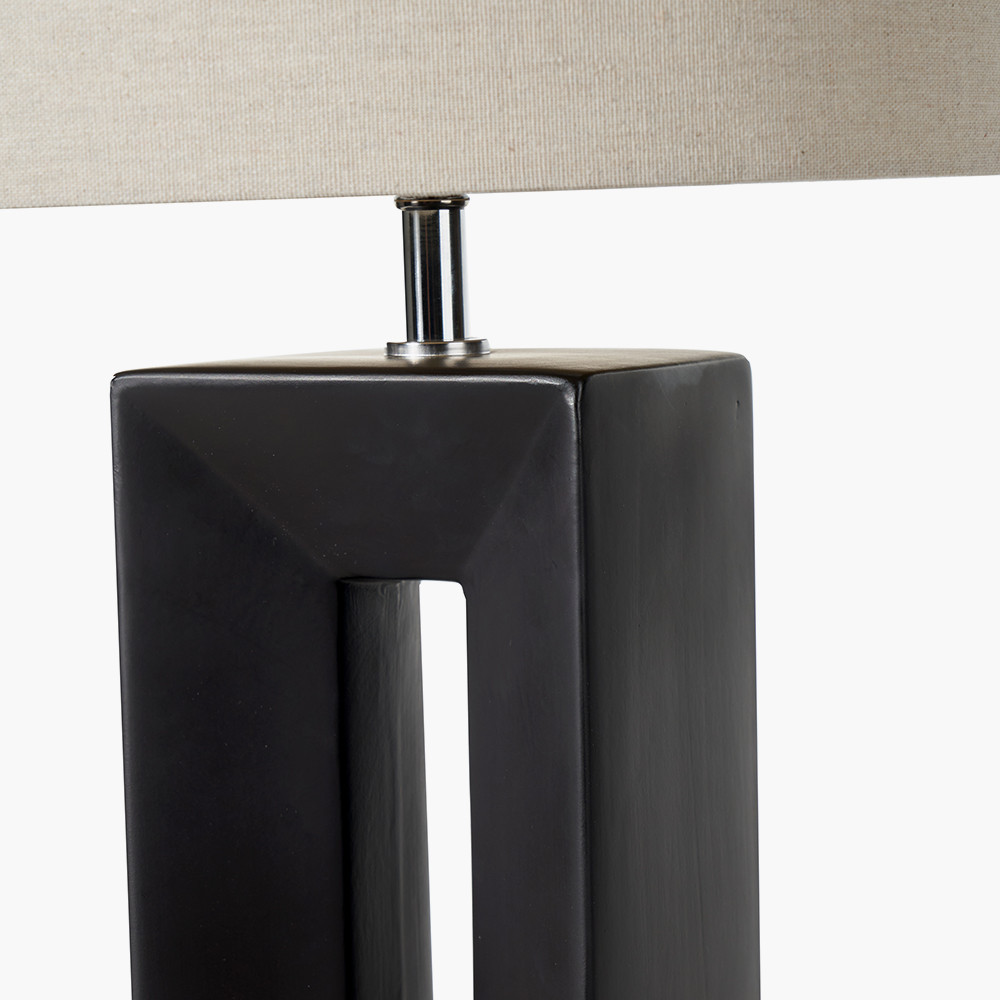 Pacific Lifestyle Limited - Block Black Ceramic Tall Table Lamp