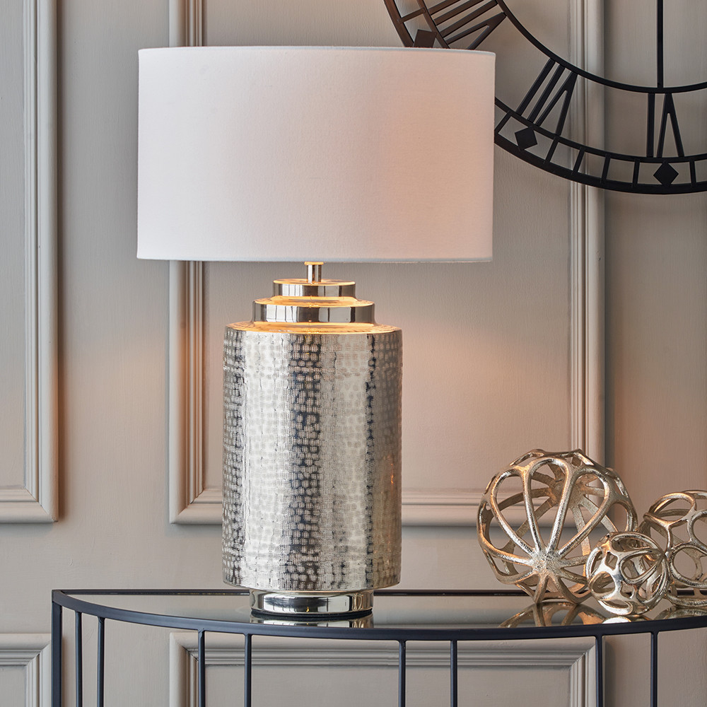 Pacific Lifestyle Limited - Zuri Large Shiny Silver Metal Pot Table ...