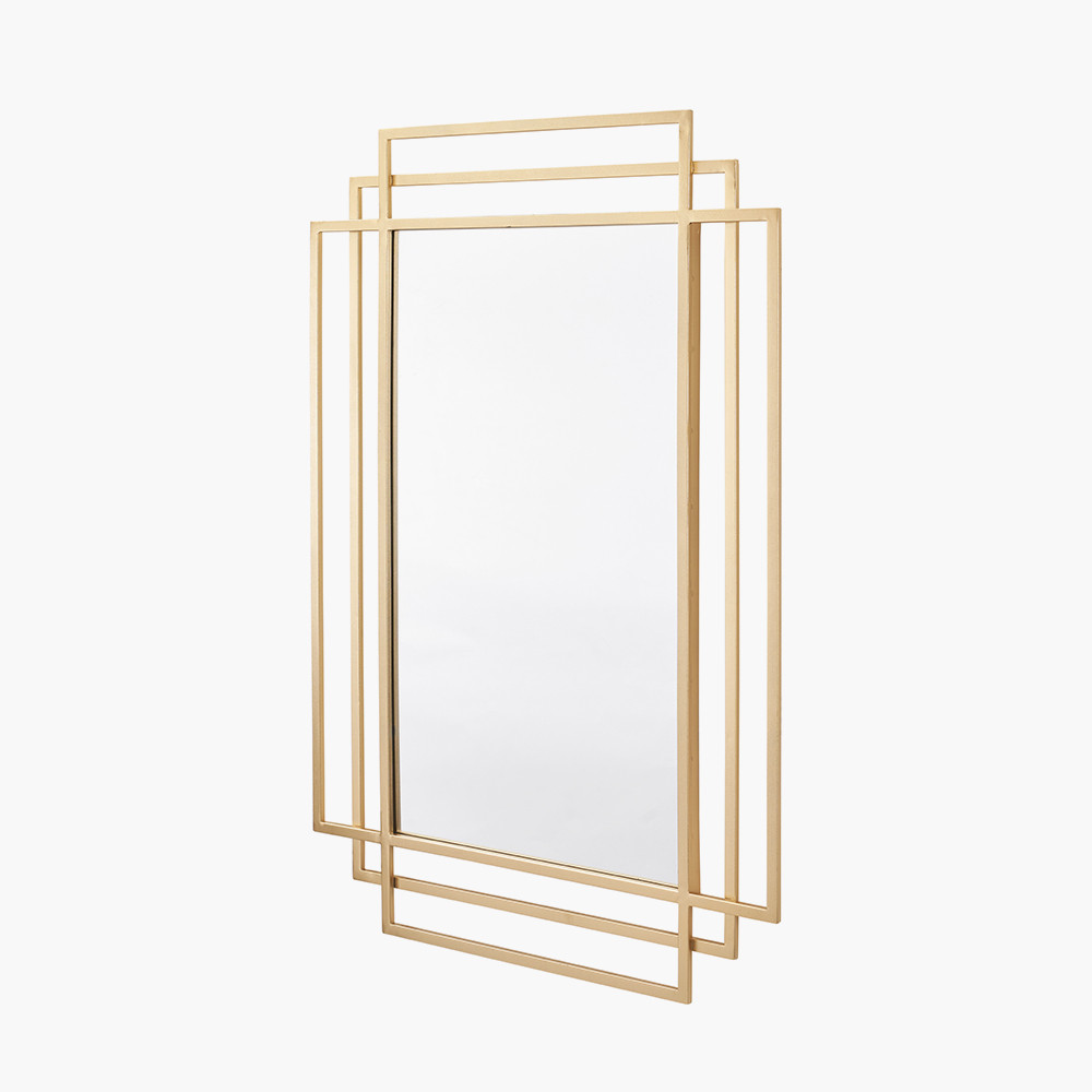 Pacific Lifestyle Limited - Gold Metal Art Deco Rectangular Wall Mirror