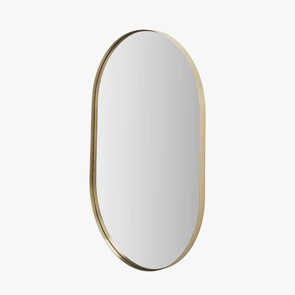 Pacific Lifestyle Limited - Brushed Gold Metal Slim Frame Oval Wall Mirror