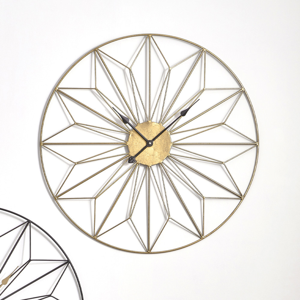 Pacific Lifestyle Limited - Gold Metal Geo Design Round Wall Clock