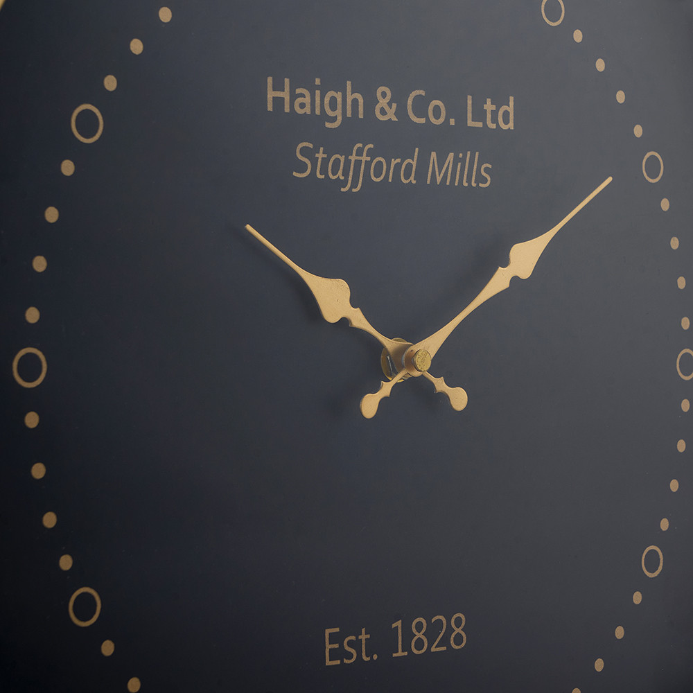 Pacific Lifestyle Limited - Black Face and Antique Brass Metal Wall Clock