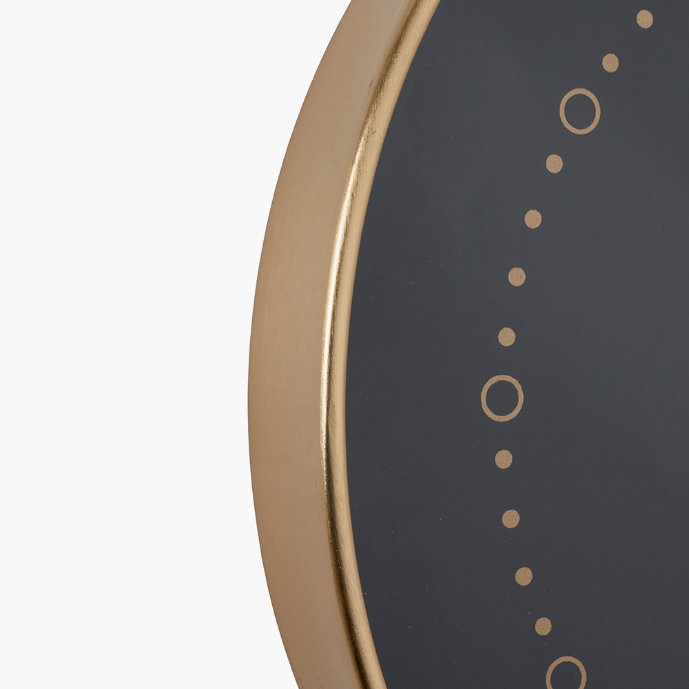 Pacific Lifestyle Limited - Black Face and Antique Brass Metal Wall Clock