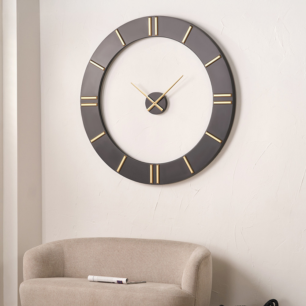 Pacific Lifestyle Limited - Black and Gold 2 Piece Open Wall Clock