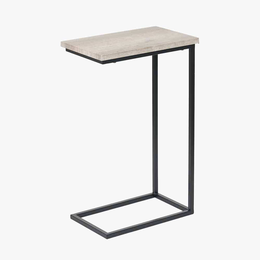 Pacific Lifestyle Limited - Soho Grey Oak Wood Veneer and Black Metal ...