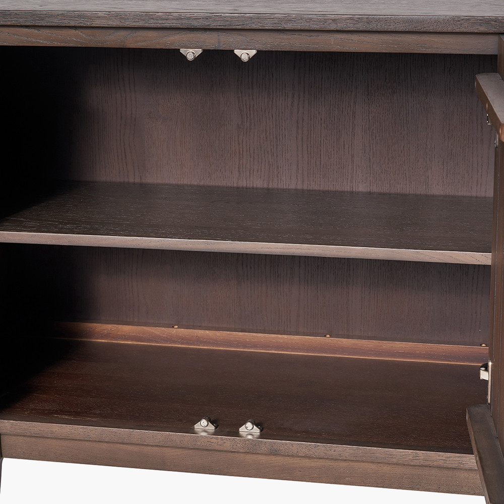 Pacific Lifestyle Limited - Raie Dark Brown Ribbed Oak & Pine Wood 3 ...