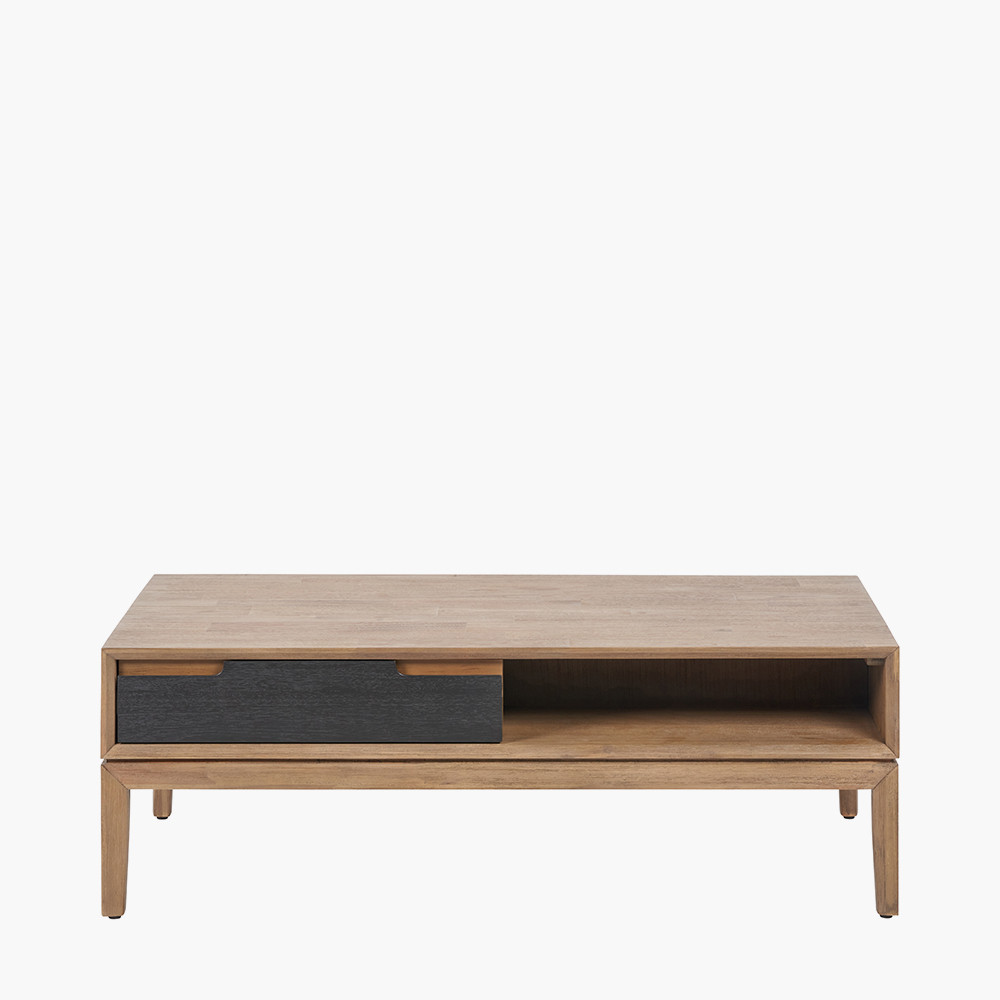 Pacific Lifestyle Limited - Gio Black and Natural Acacia Wood 2 Drawer ...