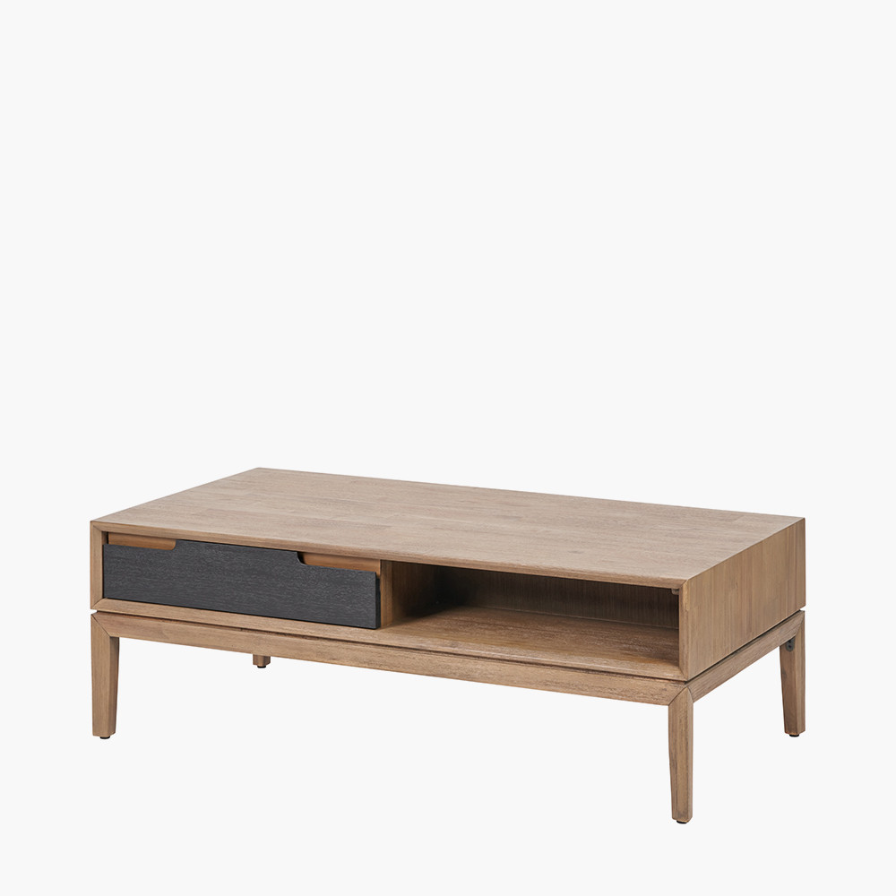 Pacific Lifestyle Limited - Gio Black and Natural Acacia Wood 2 Drawer ...