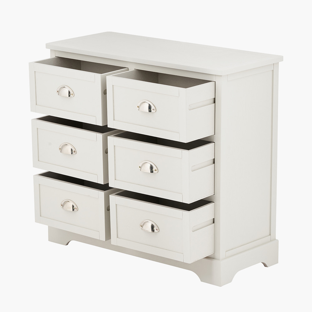 Pacific Lifestyle Limited - Croft Linen Pine Wood 6 Drawer Unit